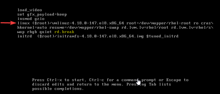 Boot To Single User Mode In Linux (RHEL/CentOS 7&8)