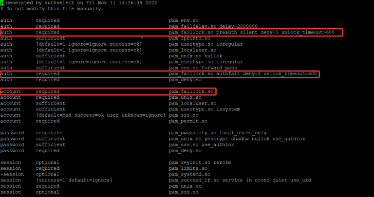 Lock User Account In Linux After Failed Login Attempts
